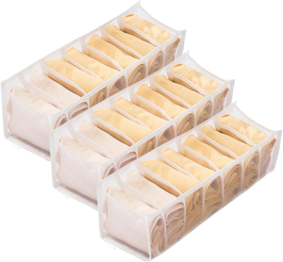 Amazon｜Natiform メッシュ収納ボックス 2点セット 下着収納ケース 下着収納ボックス 下着 靴下 収納 仕切り 折り式 グレー ...