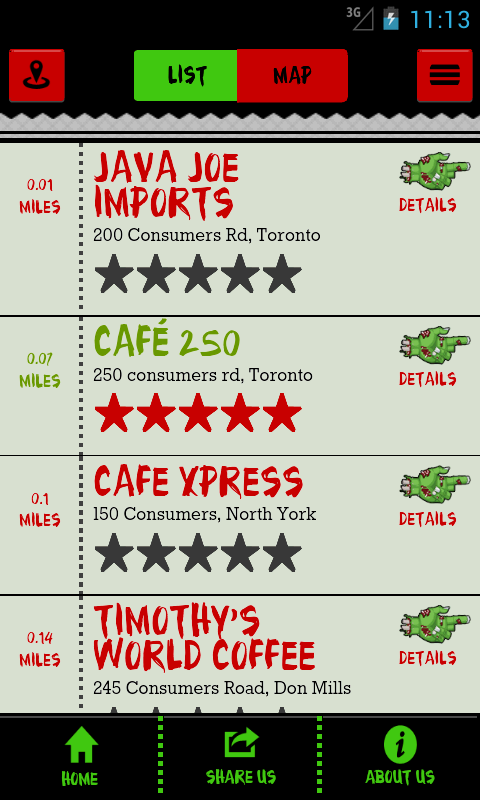 Aplicación Coffee Zombies en Amazon Appstore