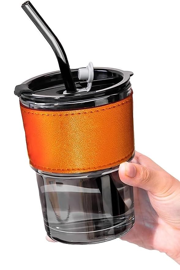 Buy KiKiluxxa Black Glass Kids Fruit Juice Milk Sipper Tumbler Mug with ...