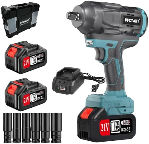 Cordless 1/2 inch Brushless Impact Wrench, 1200Nm(900ft-lbs) High ...