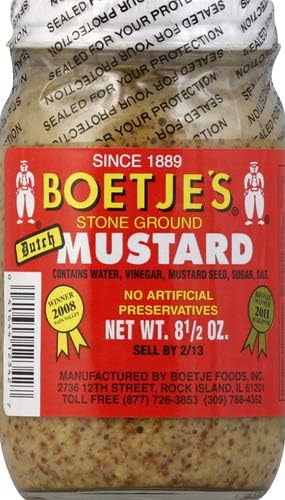 Amazon.com: Boetje Foods Inc. Mustard, Dutch, 8.50 Ounce (Pack of 6 ...