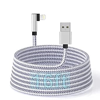90 Degres Extra long iPhone Charger Cable 5M, [ Apple MFi Certified ...