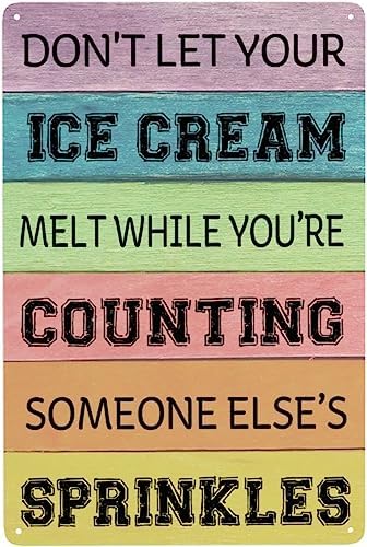 Amazon.com : Retro Ice Cream Tin Metal Sign, Don't Let Your Ice Cream ...