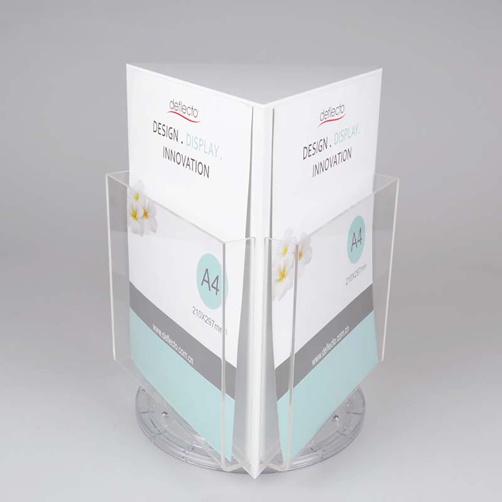 Amazon.com: 3 Grid Rotating Poster Stand Display Rack Catalog File ...