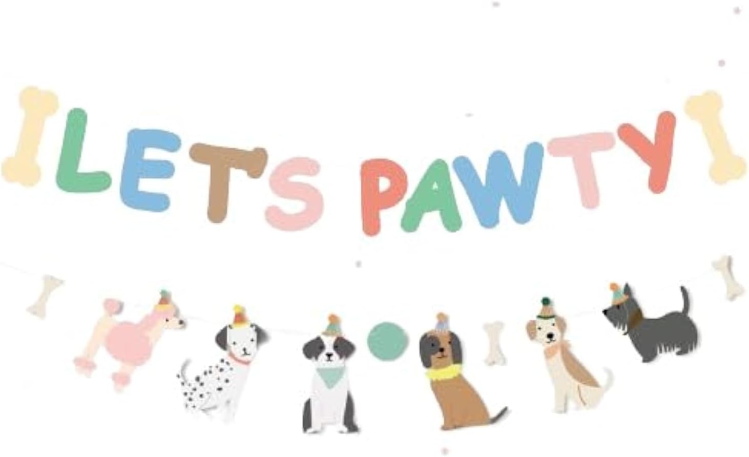 Amazon.com: Uniwish Burlap Let’s Pawty Banner Dog Birthday Party ...