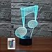 Amazon.com: FXUSLGT 3D Musical Music Note Night Light Remote Control ...
