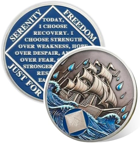 Amazon.com: Braving The Storm 4 Year Sober Coin, Nautical NA Coin ...