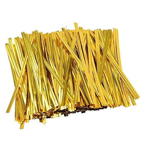 Buy 500Pcs/pack Gold Wire tie Bread Packaging Bag Cake Baking Sealing ...