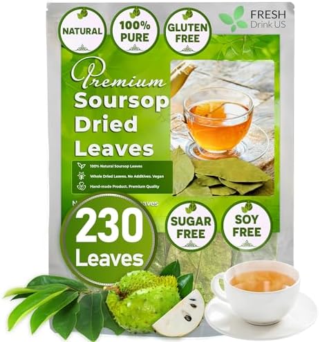 Amazon.com : FreshDrinkUS, 230+ Premium Soursop Graviola Dried Leaves ...