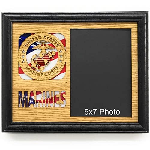 Amazon.com: US Marine Corps Picture Frame (8x10 Layout C [holds 5x7 ...