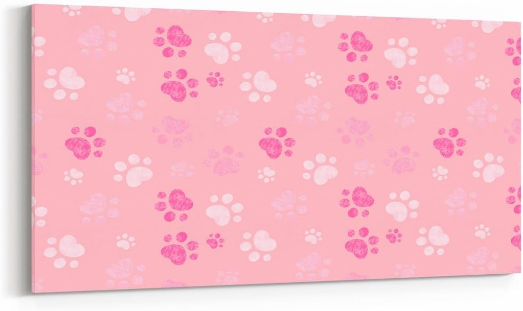 Amazon.com: jejeloiu Dog Paw Print Canvas Wall Art for Living Room ...