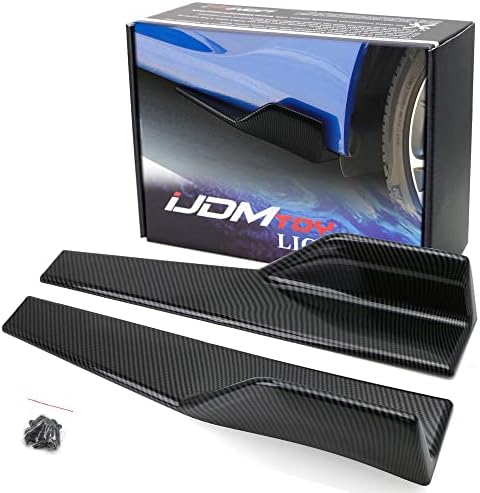 iJDMTOY Left/Right Black Carbon Fiber PP Universal Rear Side Skirt ...