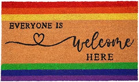 Amazon.com: AnyDesign Rainbow Pride Day Door Mat Everyone is Welcome ...