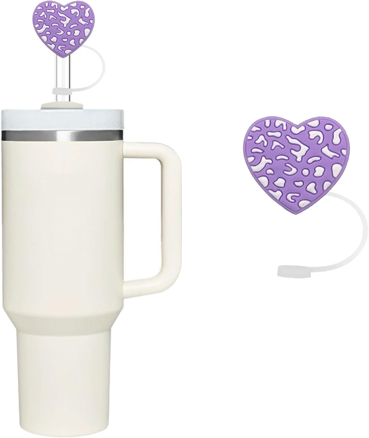 Amazon.com: Purple Heart Straw Cover for Stanley 40&30 Oz Cup, 10mm ...