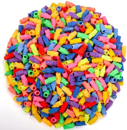 Amazon.com : Sukh Cap Erasers for Pencils Pulk - Pencil Top Erasers ...