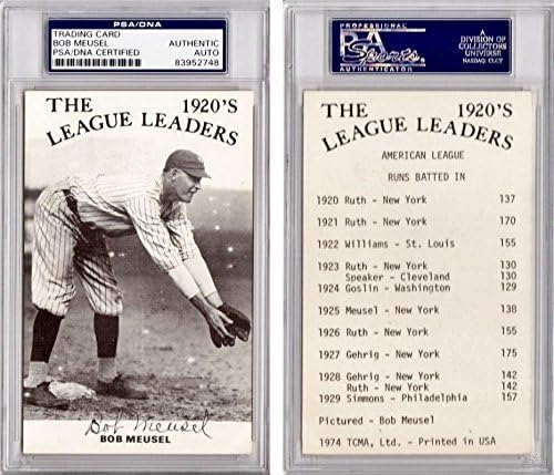 Bob Meusel Signed - Autographed New York Yankees 1974 TCMA Photo ...