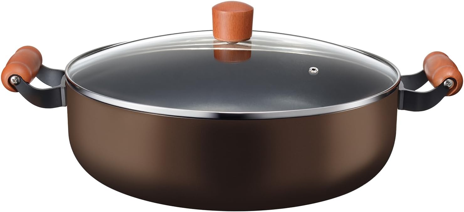 Amazon.co.jp: 和平フレイズ 卓上鍋 30cm 7～8人用 ブラウン IH対応 ガス セラミック加工 アルモンデ RB-3310 : ホーム＆キッチン