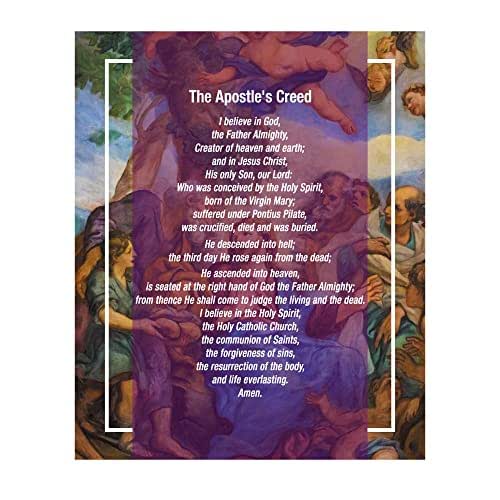 Amazon.com: The Apostle's Creed - Christian Wall Art w/Image Of Jesus ...