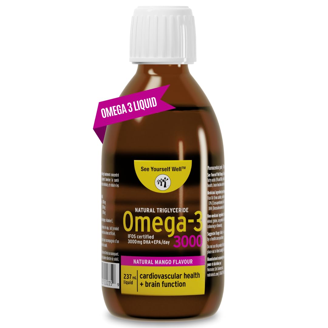 Amazon.com: Liquid Omega 3 Fish Oil - High Potency. Promotes Brain, Eye ...