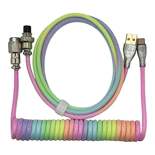 Coiled Keyboard Cable, Pro Custom Coiled USB C Cable for Gaming ...