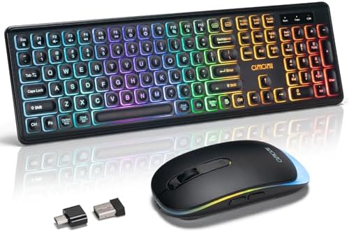 Amazon.com: CHONCHOW Wireless Keyboard and Mouse Combo, Rechargeable ...