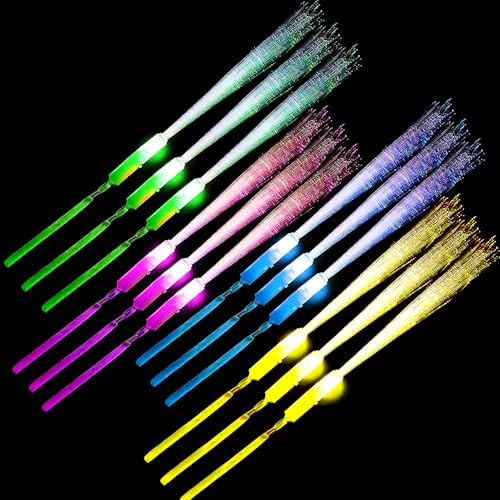FlashingBlinkyLights Multicolor Light Up Fiber Optic Wands (Set of 12 ...