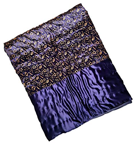 Krishna Bag Store Jaipuri Inner Cotton Outer Silk Rajai(Blue_Standard ...