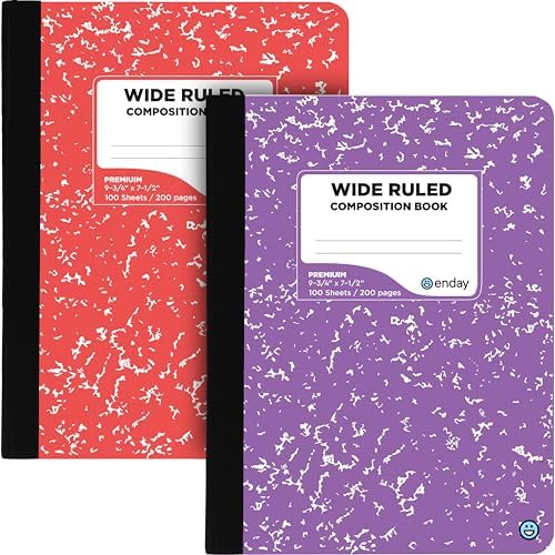 Amazon.com : Enday Composition Notebooks Wide Ruled Paper, Colored ...
