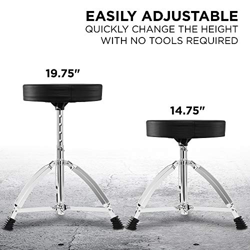 Snapklik.com : Drum And Keyboard Throne Stool Padded Soft Seat Height ...