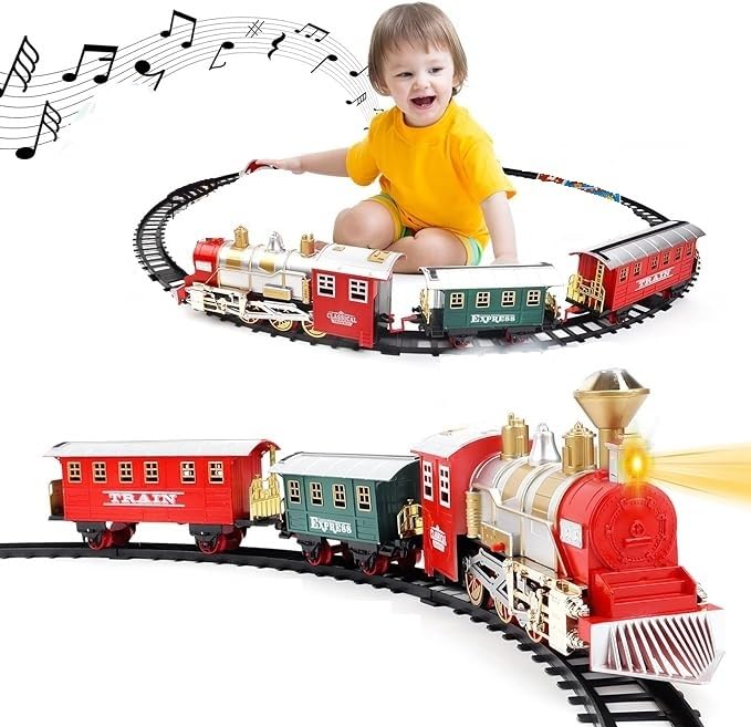 Buy Bestie toys Train Set with Steam Locomotive Engine, Cargo Car and ...