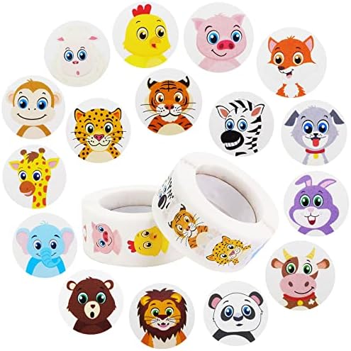 Amazon.com: 625 Pcs Round Animal Stickers 25 Designs Cute Animals ...
