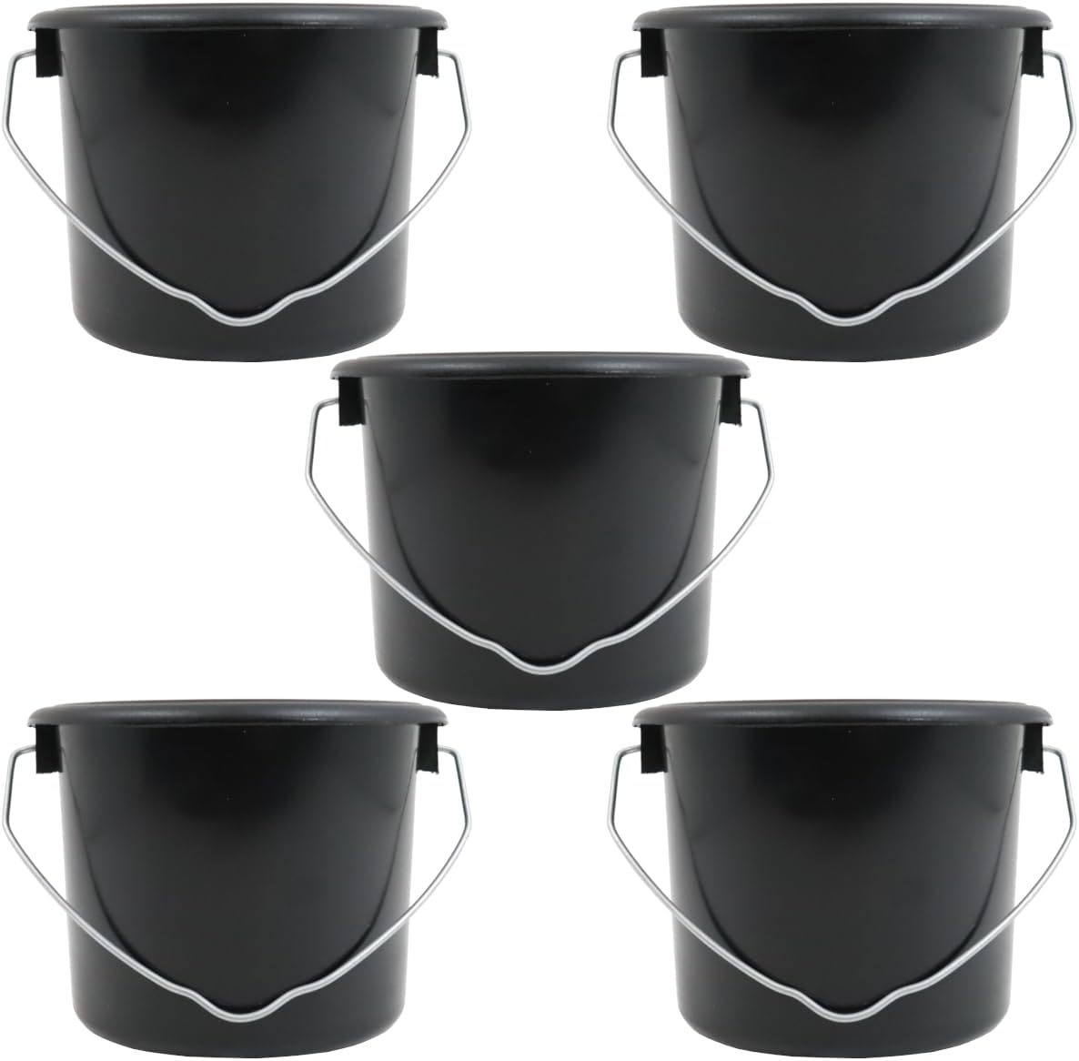 5 x 1LTR Plastic Paint Kettle - Painter & Decorators Paint Pot Bucket ...
