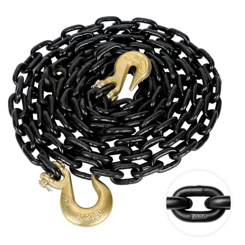 Grade 80 Log Chain 5/16'' X 14 Ft with Tow Chain with Grab and - Want ...