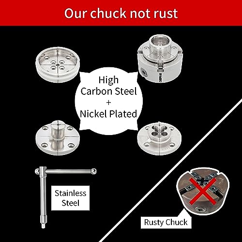 Snapklik.com : DEEFIINE 4 Inch Wood Lathe Chuck Set 1 X 8TPI Thread & 3 ...