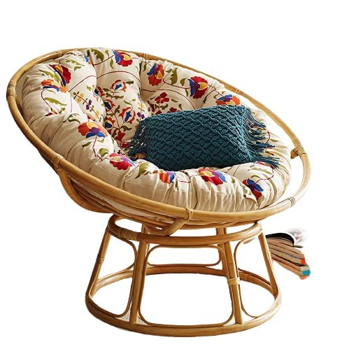 CRAFTCANE Round Rattan Cane Chair, Papasan Chairs with Cushion : Amazon ...