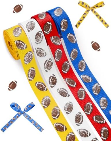 Amazon.com: Liobelon 4 Rolls 20 Yards Football Ribbons, 0.86 Inch Wide ...