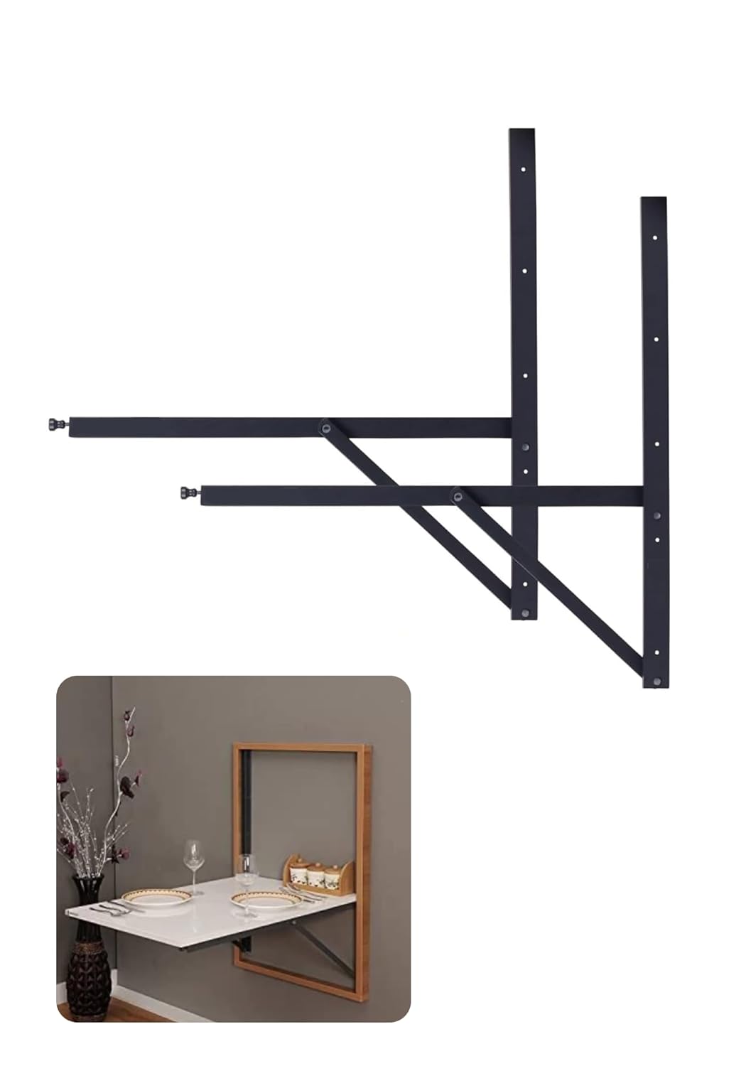 Lampoc Heavy Duty Wall Mountable Folding Dining Table Brackets with ...