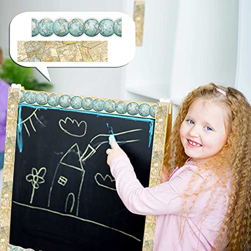 Snapklik.com : Travel The Map Globes Bulletin Board Straight Border Map ...