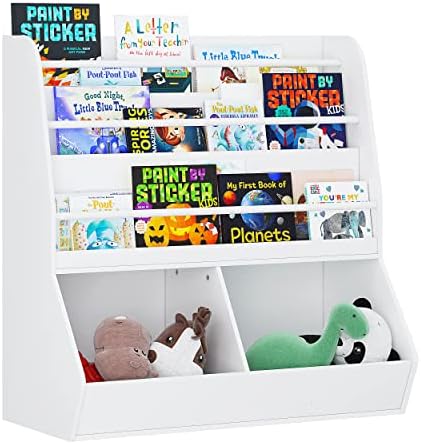 Amazon.com: UTEX Kids Book Rack and Toy Storage, Kids Bookshelf with ...