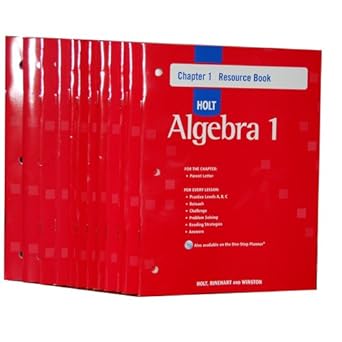 Algebra 1 Chapter Resource Books (Set of 12) (Chapter Resources Package ...