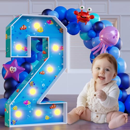 Snapklik.com : Marquee Numbers Ocean Birthday Decorations: 3ft Large ...