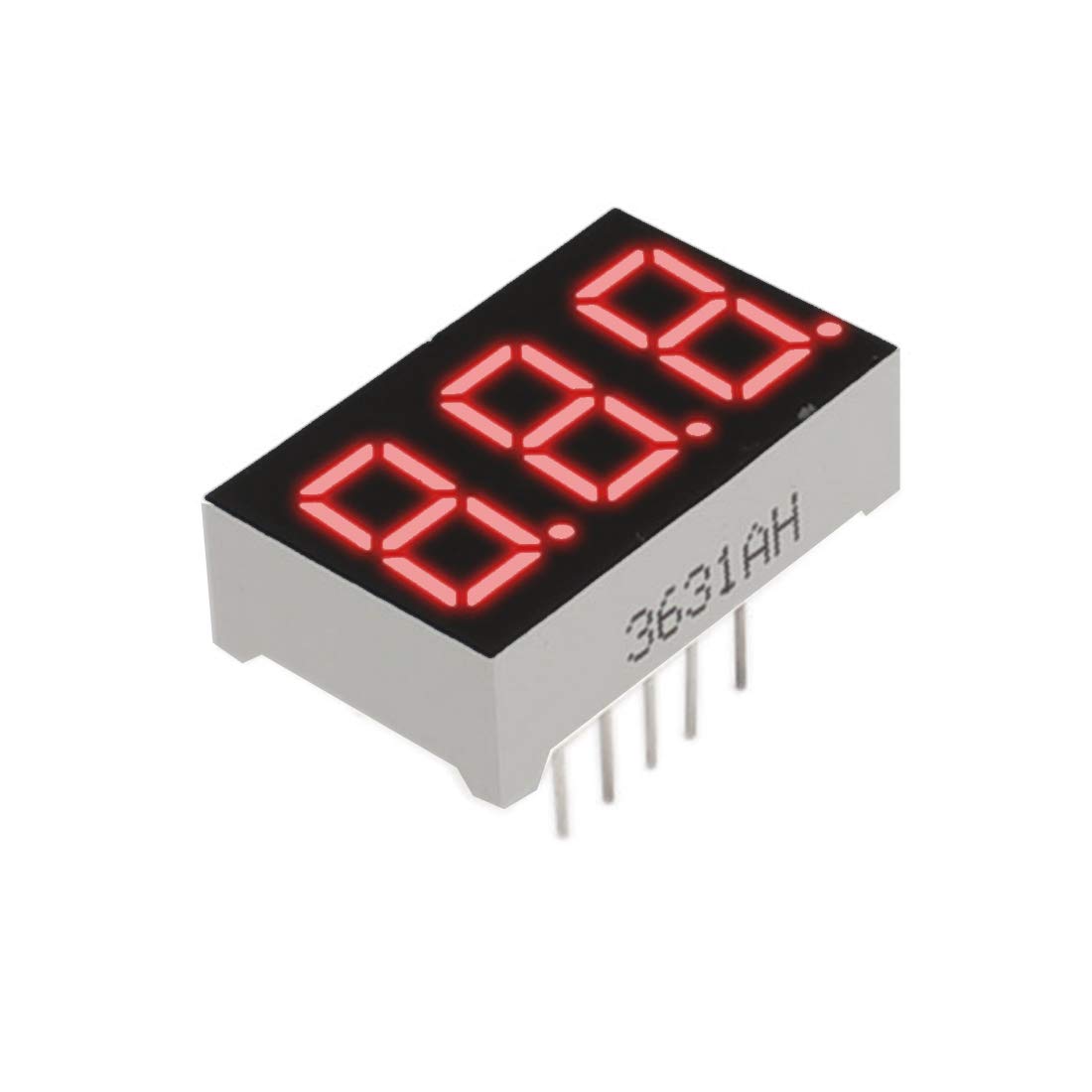 Shockley Electronics 3 Digit 0.36 inch (9.14mm) RED 7 Segment ...