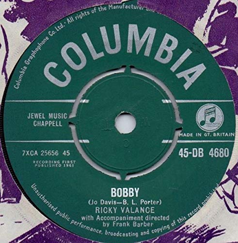 Ricky Valance - Bobby - Columbia - 45-DB 4680: Ricky Valance: Amazon.es ...