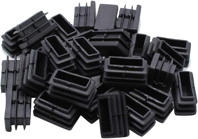 LDEXIN 48x19mm Rectangle Plastic Tubing Inserts End Furniture Table ...