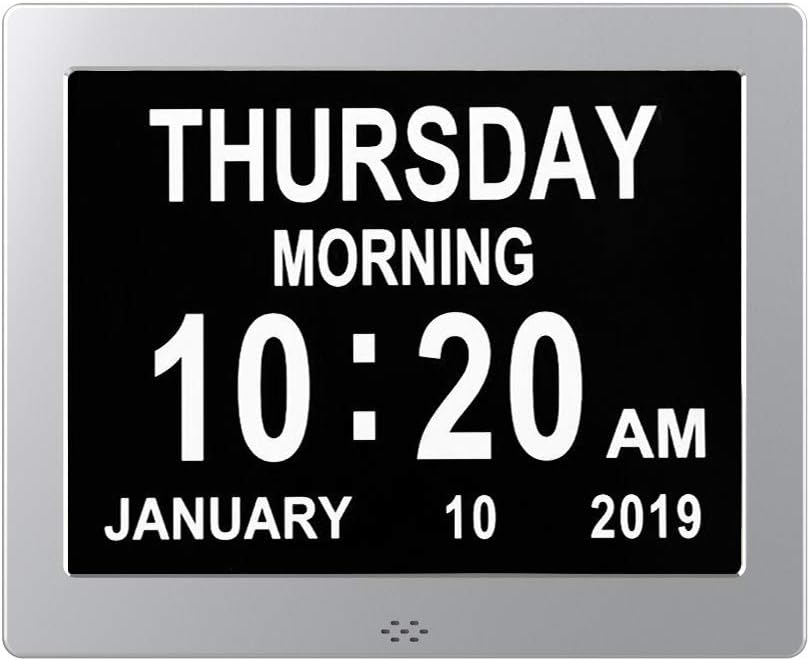 Metal Digital Clock with Date and Day- Auto Dimmable Display,Extra ...