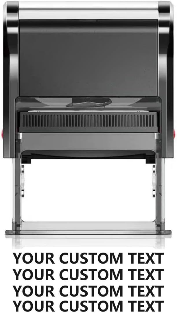 Custom Stamp, Up to 4 Lines, Personalized Self-Inking Rubber Stamp ...