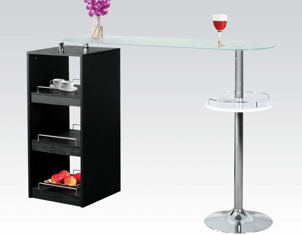 Amazon.com: Acme Chic Modern Chrome & Glass Bar table : Home & Kitchen