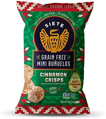 Amazon.com: Siete Grain Free Mini Buñuelos Cinnamon Crisps, 5 oz Bag (1 ...