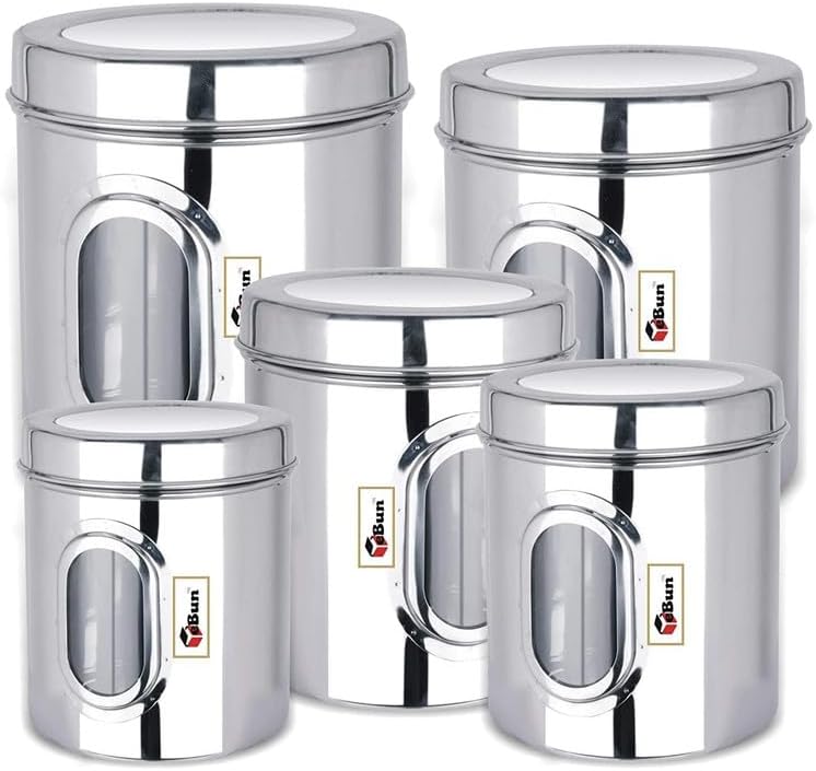 Buy Ebun Heavy Gauge See Through Stainless Steel Containers For Kitchen ...