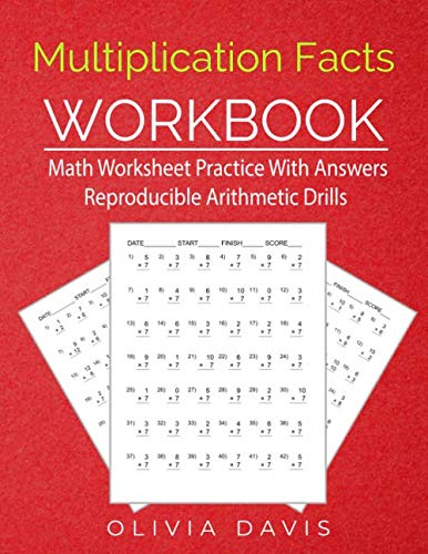 Multiplication Facts Workbook: Math Worksheet Practice With Answers ...